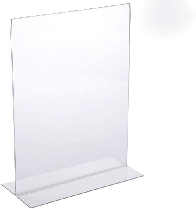 SIGNOOGLE Acrylic Portrait Counter Poster Table Top Menu Sign Display ...