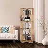 Amazon.com: mopam 5 Tier Corner Bookshelf 69'' Tall L Shaped Bookcase ...