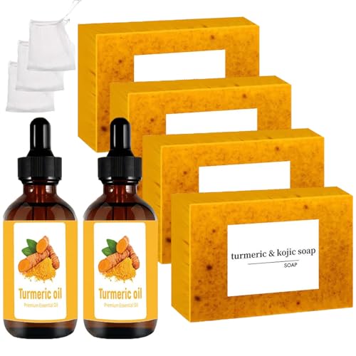 Amazon.com : Turmeric Soap & Essential Oil Set, 6 Counts Turmeric Soap ...