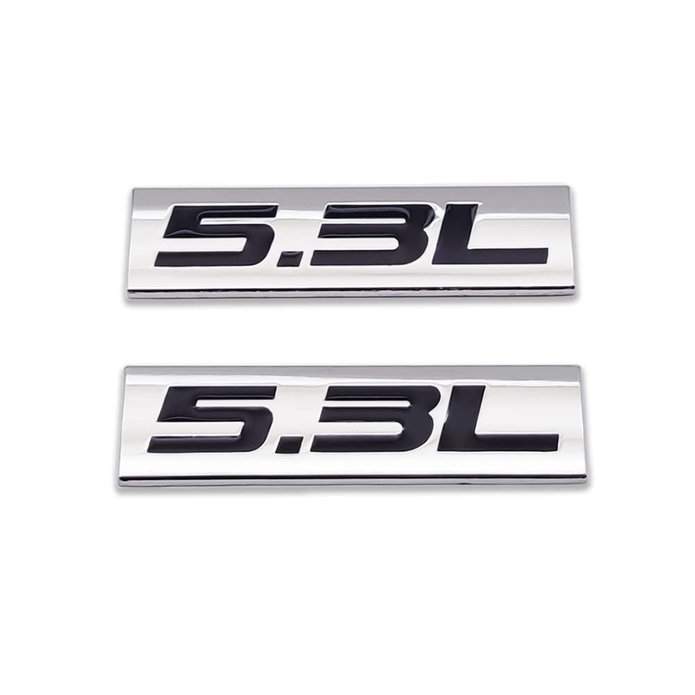 Amazon.com: AxleZx 2X Chrome Metal 5.3L Logo Car Emblem Premium 3D 5.3 ...