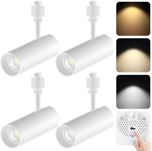 AIBISOD 4-Pack LED Track Lighting Heads, 20W Dimmable H Type Track ...