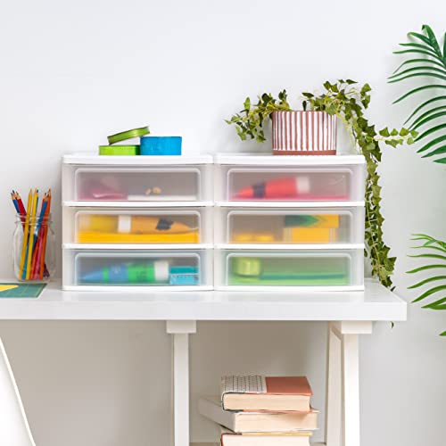 Snapklik.com : IRIS USA 2 Pack Medium 3 Drawers Desktop Storage