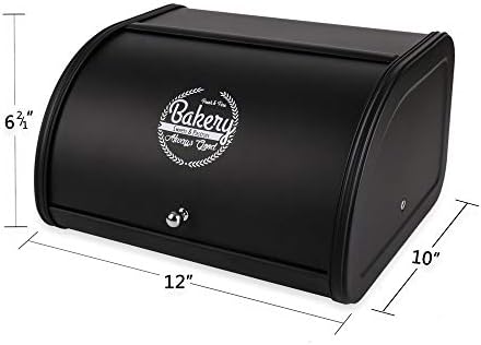 Amazon.com: Home by Jackie Inc X458 Black Metal Bread Box/Bin/kitchen ...