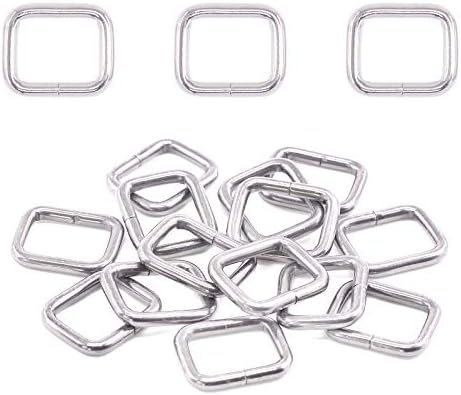 Amazon.com: Swpeet 100 Pcs Assorted Metal Rectangle Ring, Webbing Belts ...