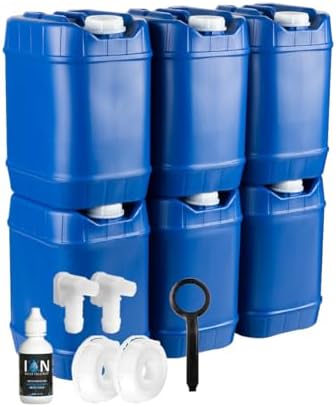 Amazon.com : Aguaprep 5-Gallon Stackable Water Storage Containers, 5 ...