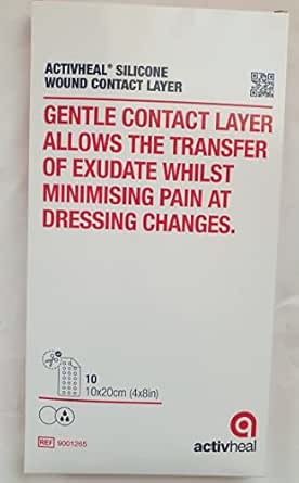 Amazon.com: ActivHeal® Silicone Wound Contact Layer 4"x8", Wound ...