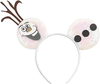 Amazon.com: CLGIFT Frozen Inspired Minnie Ears Headband, Olaf Minnie ...