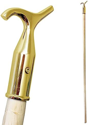 Window Pole Opener and Loft Ladder Pole with Hook | 118cm Smooth Wooden ...