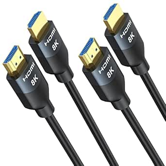 Amazon.com: RyzzRooa Short HDMI Cable 1.5FT, 2-Pack HDMI 2.1 Cables 48Gbps High Speed, 8K@60Hz ...