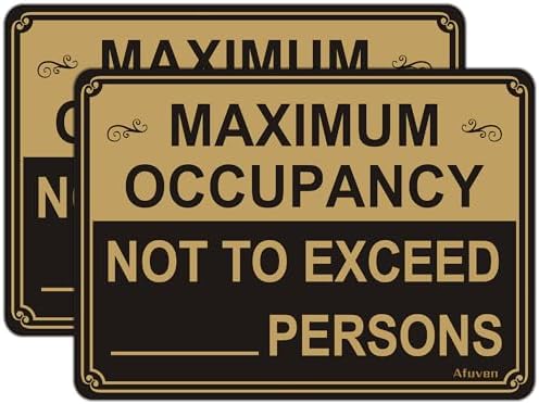 Amazon.com: Maximum Occupancy Sign Not to Exceed Persons Sign 10 x 7 ...