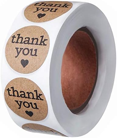 Kuou 500 Pcs Kraft Paper Label Stickers - 2.5cm/1inch Self-Adhesive ...