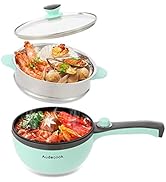 Audecook Electric Hot Pot, 2.5L Cermic Glaze Non-Stick Frying Pan ...
