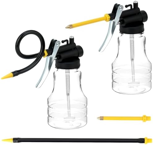 2 Sets Oil Can Transparent High Pressure Oiler Lubrication Oil Can ...