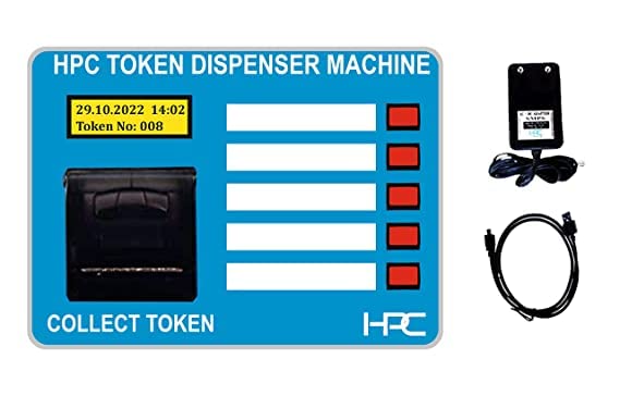 Token Dispenser/Token Printer with 5 Button and Battery by HPC : Amazon ...