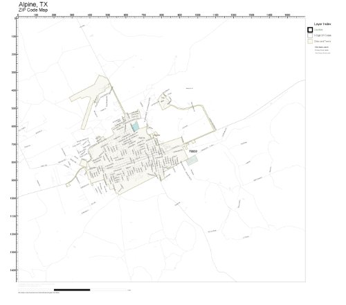 ZIP Code Wall Map of Alpine, TX ZIP Code Map Laminated: Amazon.com ...