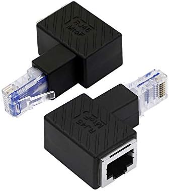 CERRXIAN 90 Degree RJ45 Ethernet LAN Male to Female Cat5 / Cat5e / Cat6 ...