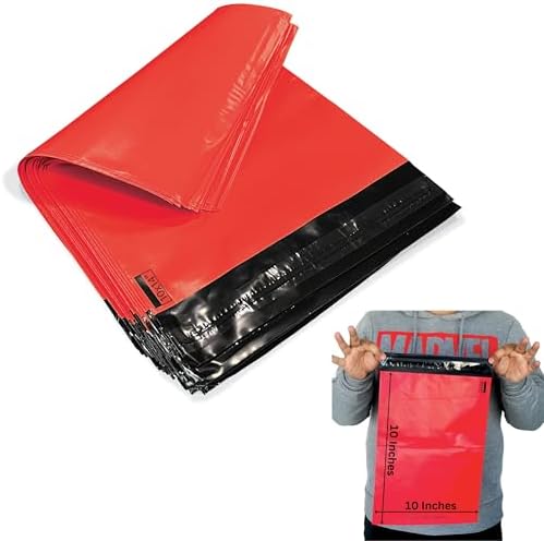 JeeJaan® 100 Pcs of Red Mailing Bags 10 x 14 in Mailers Bag 254 x 354 ...