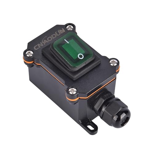 Snapklik.com : CNAODUN Waterproof Inline Cord Switch 35A-125V,30A-250V AC On Off Toggle Switch