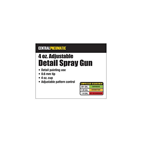 Central Pneumatic Adjustable Mini Detail Spray Gun