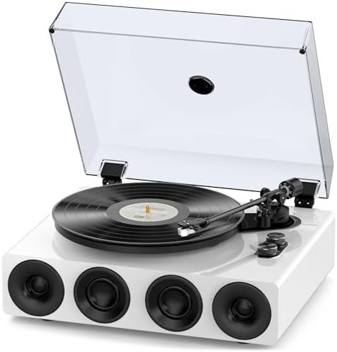 Amazon.com: 1 by ONE All-in-One Record Player with Wireless Input, High ...