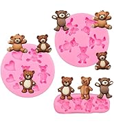 Amazon.com: MEMOVAN Bear Silicone Fondant Mold 3pcs Bears Candy ...