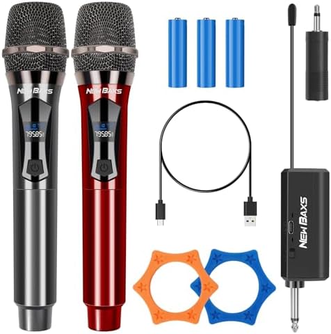 Wireless Microphones, Dual Karaoke Microphone System, NEWBAXS ...