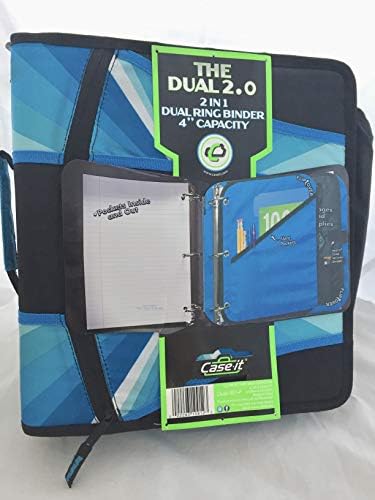 Amazon.com : Case-it 2-in-1 Zipper D-Ring Dual Binder, Includes 2 Sets ...