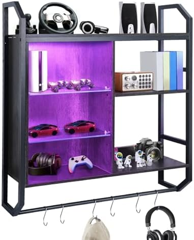Amazon.com: EYCOAL Gaming Floating Shelves, Wall Mounted Wooden Decor ...