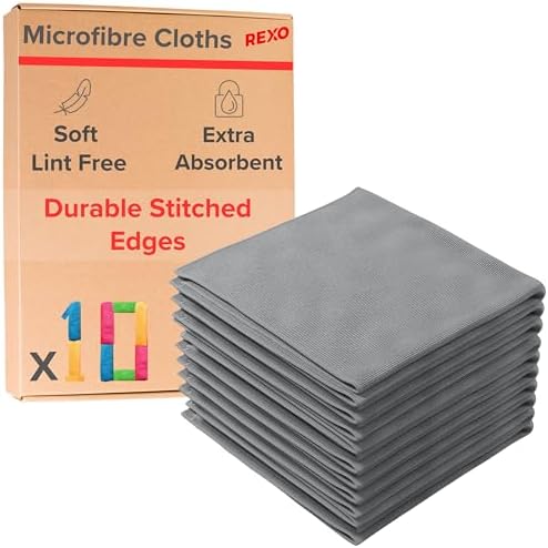10+1 free glass cloth, 40x40cm IGADCloth, Grey Microfibre Cleaning ...