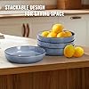 Amazon.com | Herogo Pasta Bowls Set of 4, Stoneware Large Wide Shallow ...