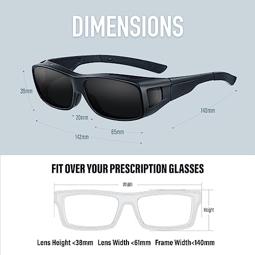 Bloomoak Fit Over Glasses,Over Prescription Glasses,100% UV Protection ...