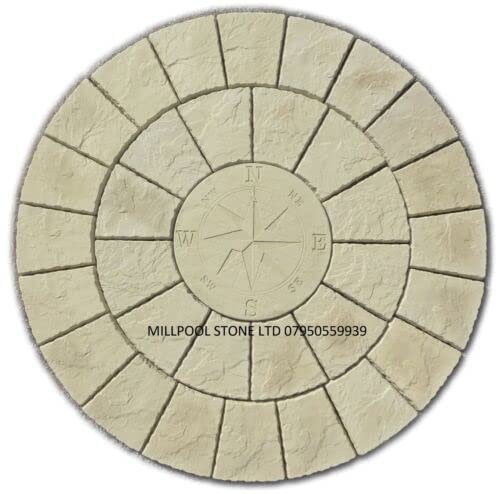 1.8m New Buff Compass Paving Stone Kit : Amazon.co.uk: Garden