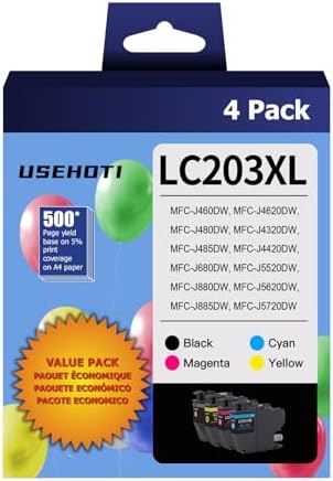 Amazon.com: LC203 XL Ink LC203XL High Yield Ink Cartridges (Total 4 ...