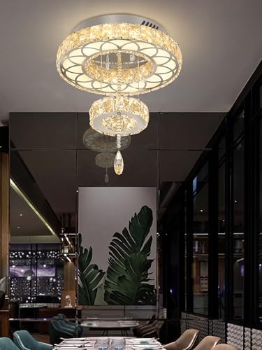 Flashing God Dia 12" Crystal Mini Chandelier Crystal Black Ceiling ...