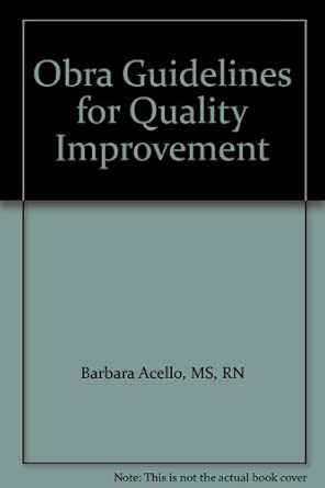 The Obra Guidelines for Quality Improvement : Jaffe, Marie: Amazon.co ...