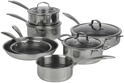 HEXTEC Laser Etched Honeycomb Non Stick Stainless Steel Cookware Pots ...