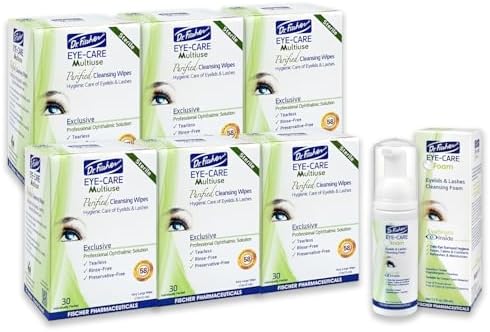 Amazon.com: Dr. Fischer Eye Wipes and Eyelid Cleanser, Eyelash Foam ...