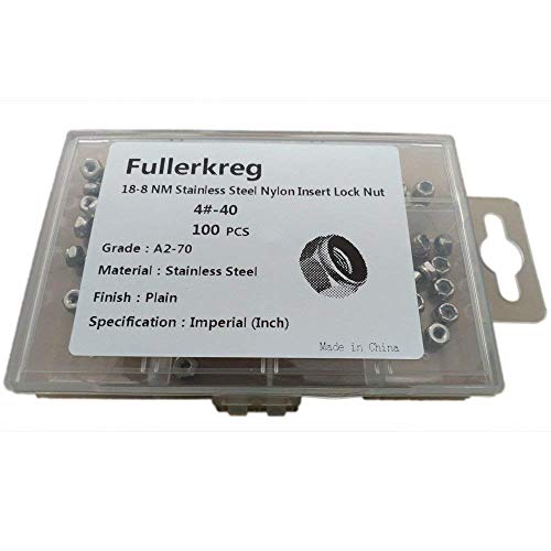 Snapklik.com : #4-40 UNC Nylon Insert Lock Nut, 18-8 Stainless Steel, Plain