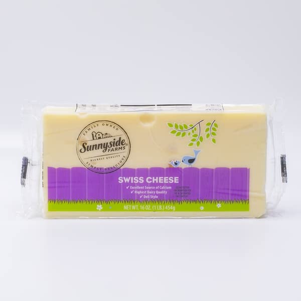 Amazon.com: Sunnyside Farms, Deli Style Swiss Cheese Block , 16 OZ ...