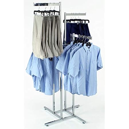 4-Way Clothes Rail All SLOPING WATERFALL Fashion Shopfitting Garment ...