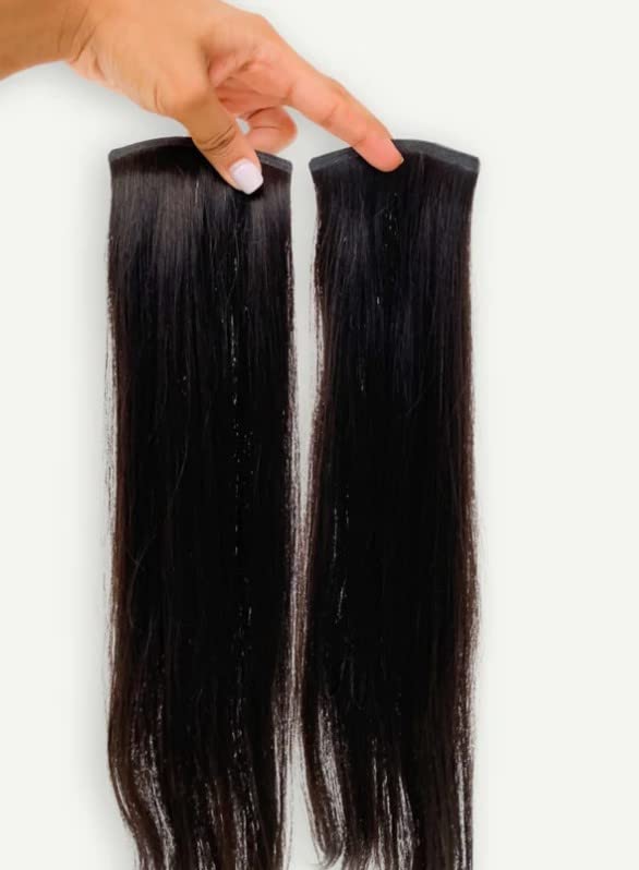 JS Hair Solutions Long Side Hair Bangs Straight Clip in Seamless e ...