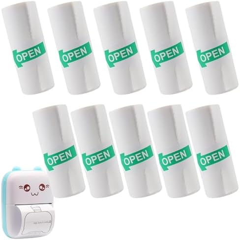 10 Rolls Thermal Printer Paper | Mini Printer Sticker Paper Roll ...