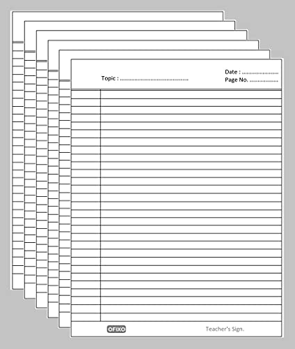 OFIXO A4 Size Both Side Ruled Sheet for Project /Practical /Homework ...