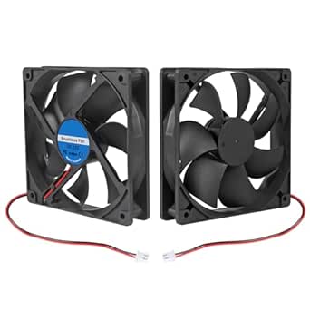 2Pcs DC 12V 12025 Fan 120x120x25mm 12cm 120mm Computer Case Fan DC 12V ...