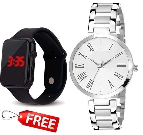 Buy LAKSH Stainless Steel Strap Analog Watch and Rubber Strap Digital ...