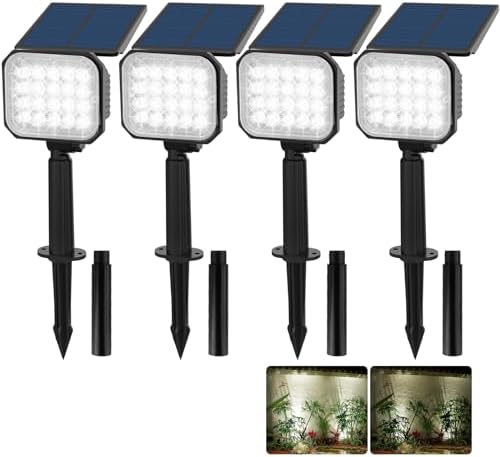 Vont LED Outdoor Solar Lights, [2 Pack] IPX7 Waterproof Landscape ...
