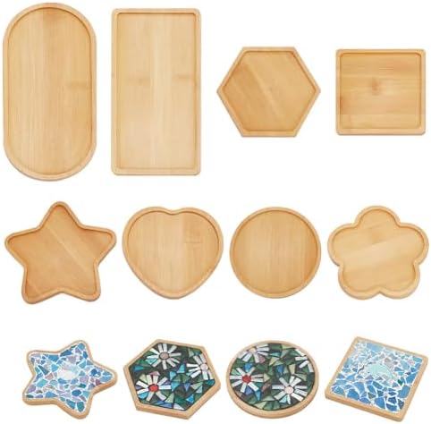 Amazon.com: WEBEEDY 8 Shapes Wooden Coasters Blank Coaster Base Various ...
