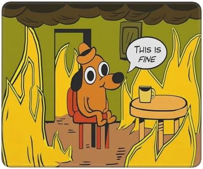 Amazon.com: This is fine Dog Fire Mouse Pad Funny Meme Cute Mousepad ...