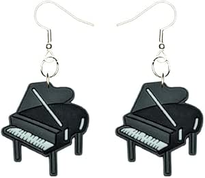 Amazon.com: Piano Earrings Hypoallergenic Silver Plated Fishhooks ...