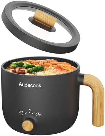 Amazon.com: Audecook Hot Pot Electric, 1.5L Rapid Noodles Cooker ...
